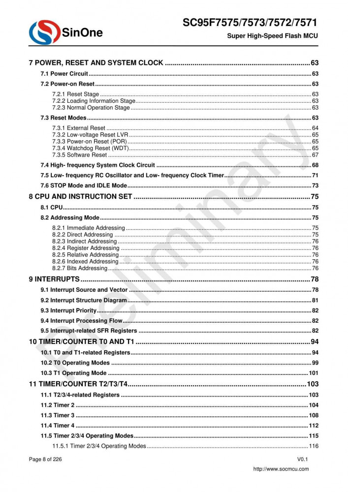 SC95F7572 technical document page 8