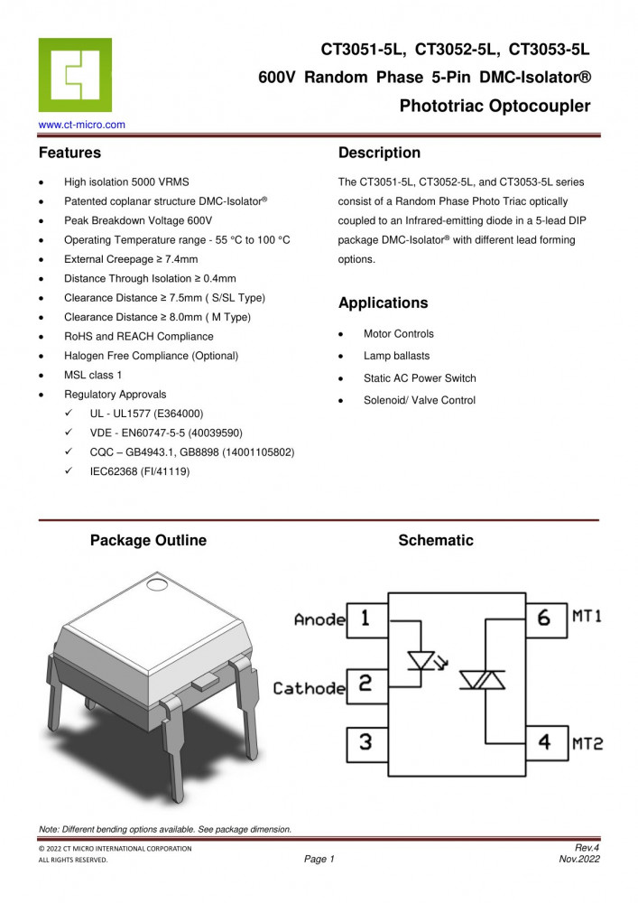 CT3051-5L datasheet page 1