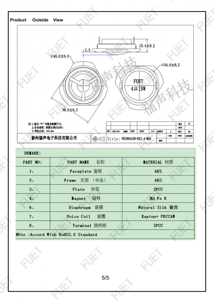 FUET FS39GS04150-H13.4-R01 specification page 6