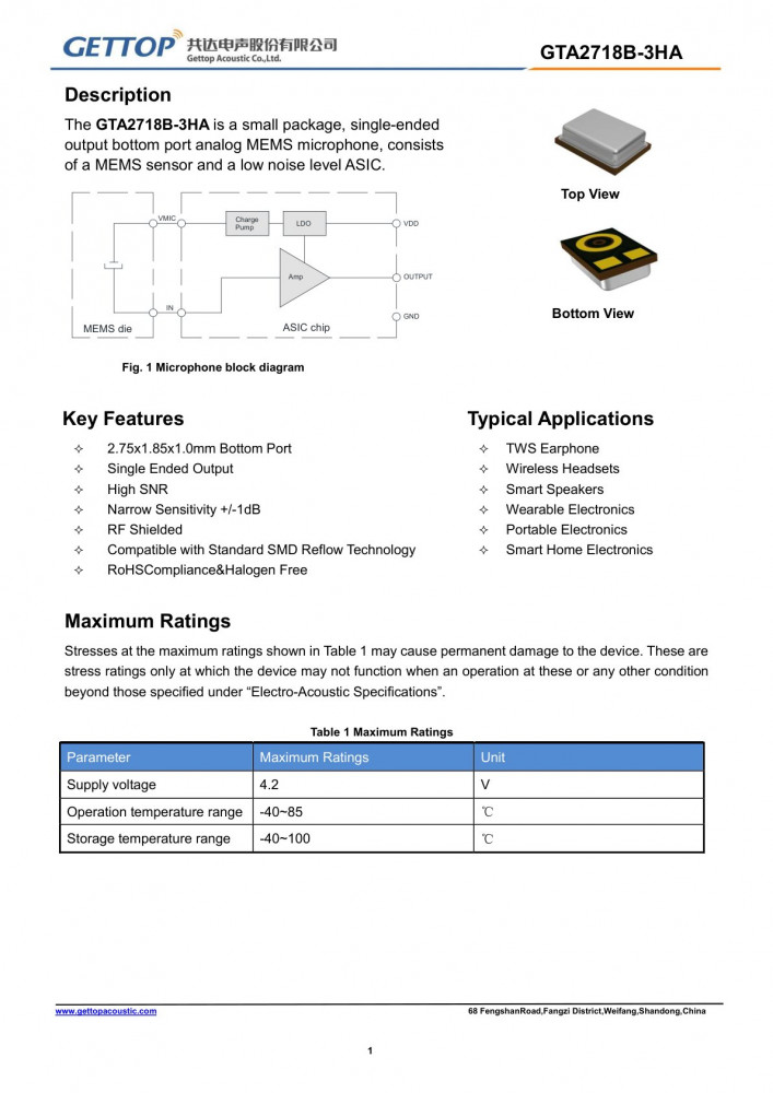 GTA2718B-3HA datasheet page 1