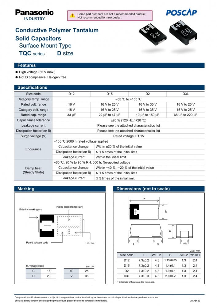 PANASONIC TQC series datasheet page 3