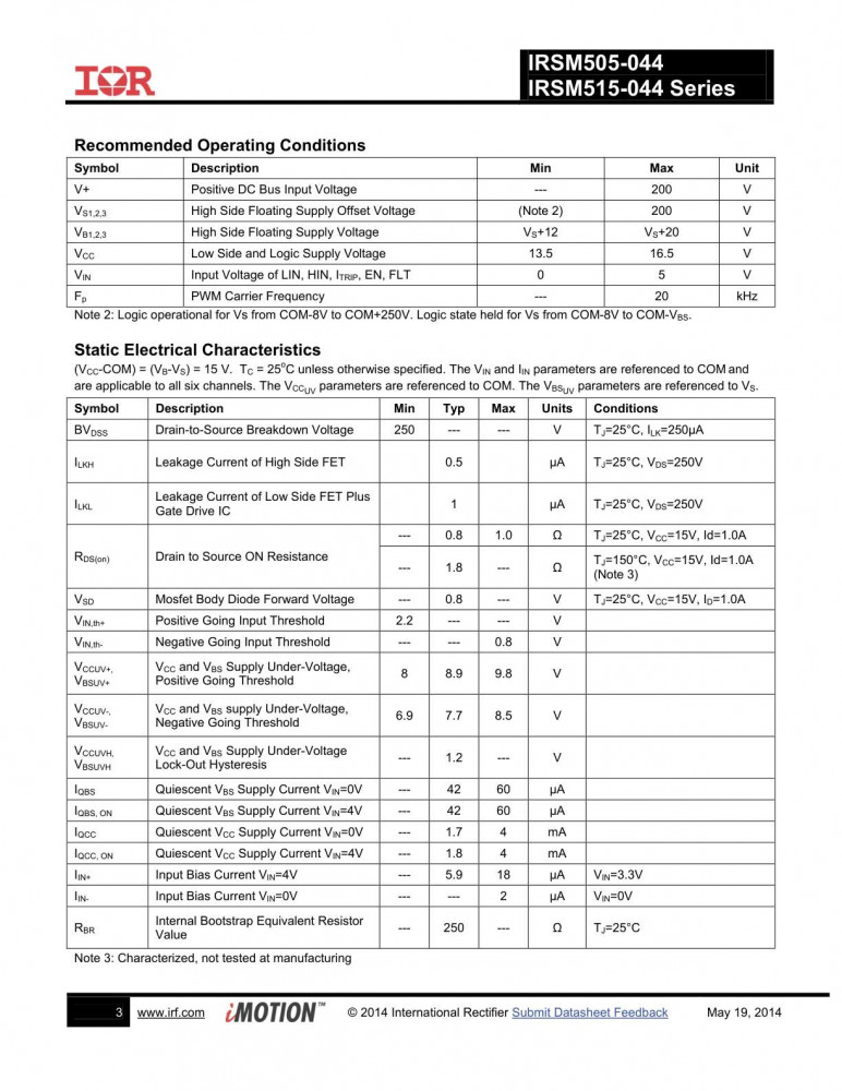 IRSM515-044DA datasheet page 3