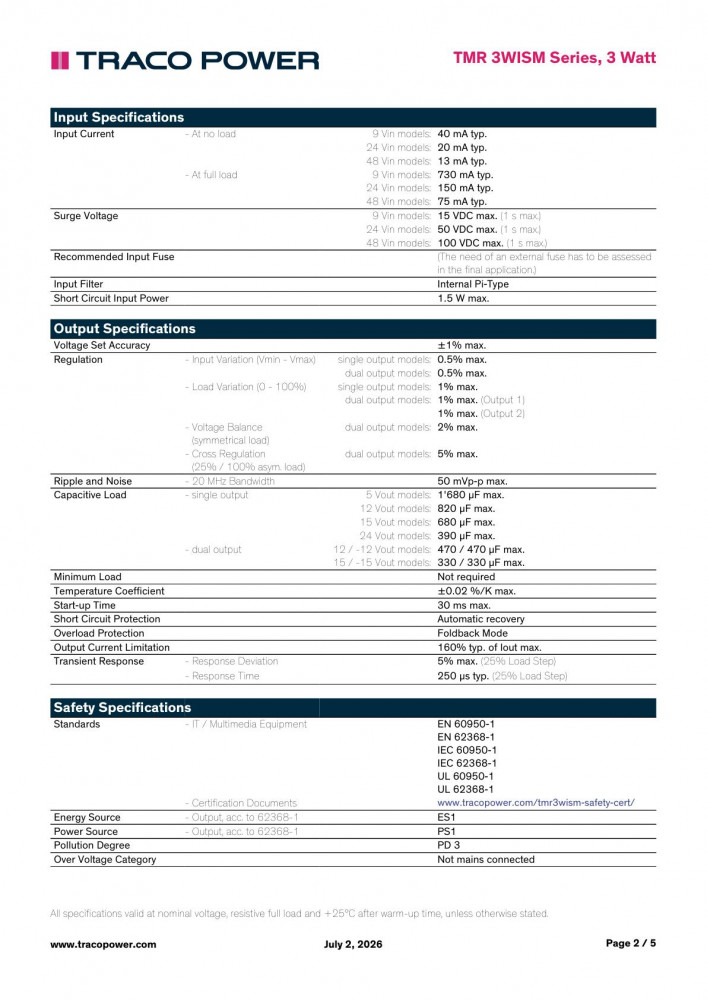 TRACO POWER TMR 3WISM document page 2