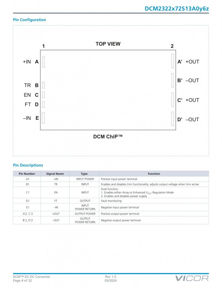 VICOR DCM2322 datasheet page 4