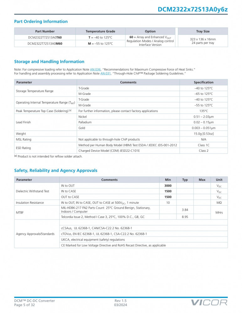 VICOR DCM2322 datasheet page 5