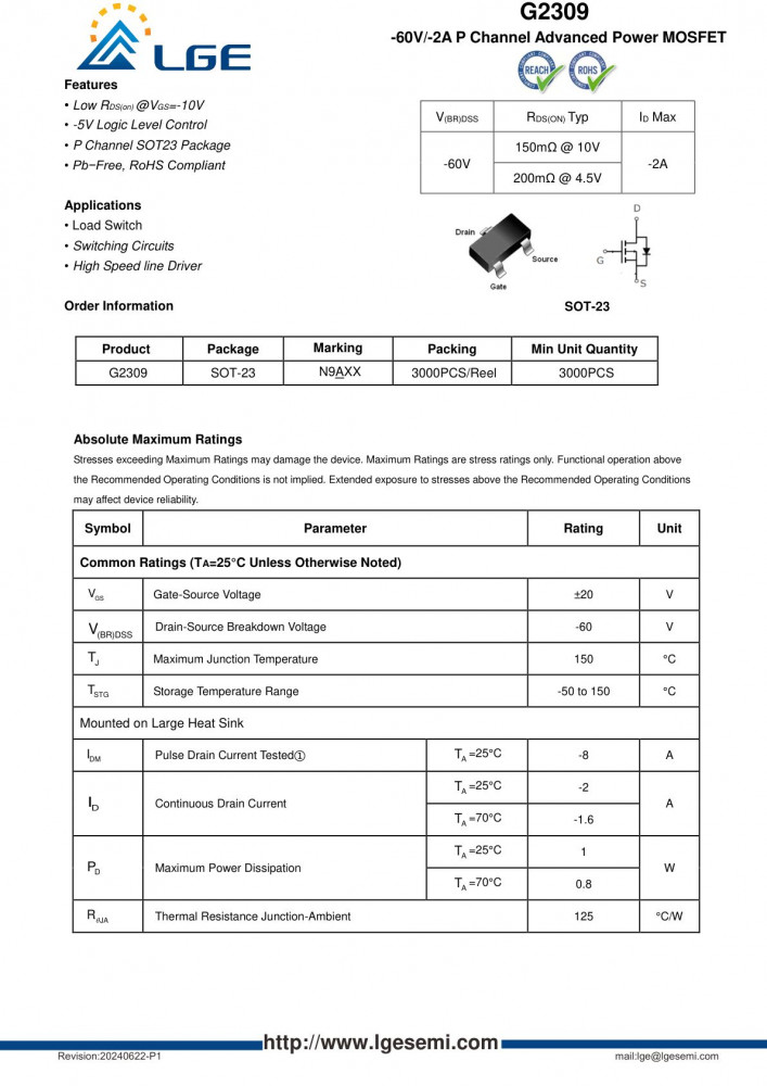 G2309 datasheet page 1