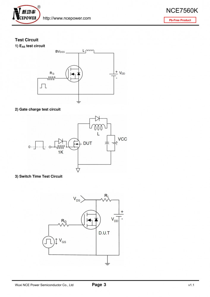 NCE7560K datasheet page 3