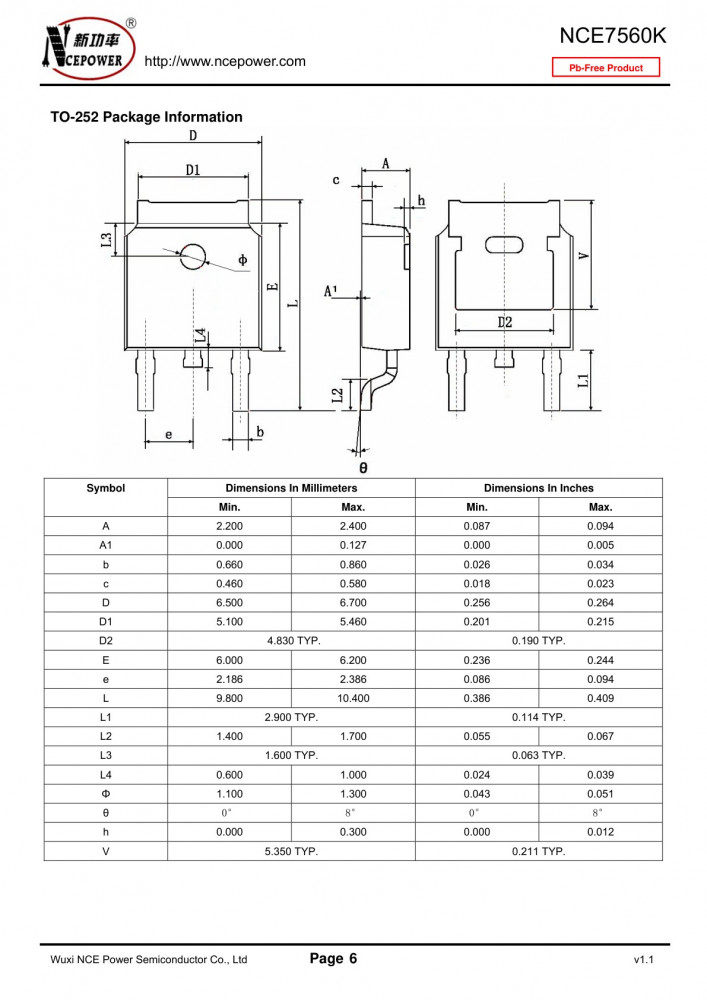 NCE7560K datasheet page 6