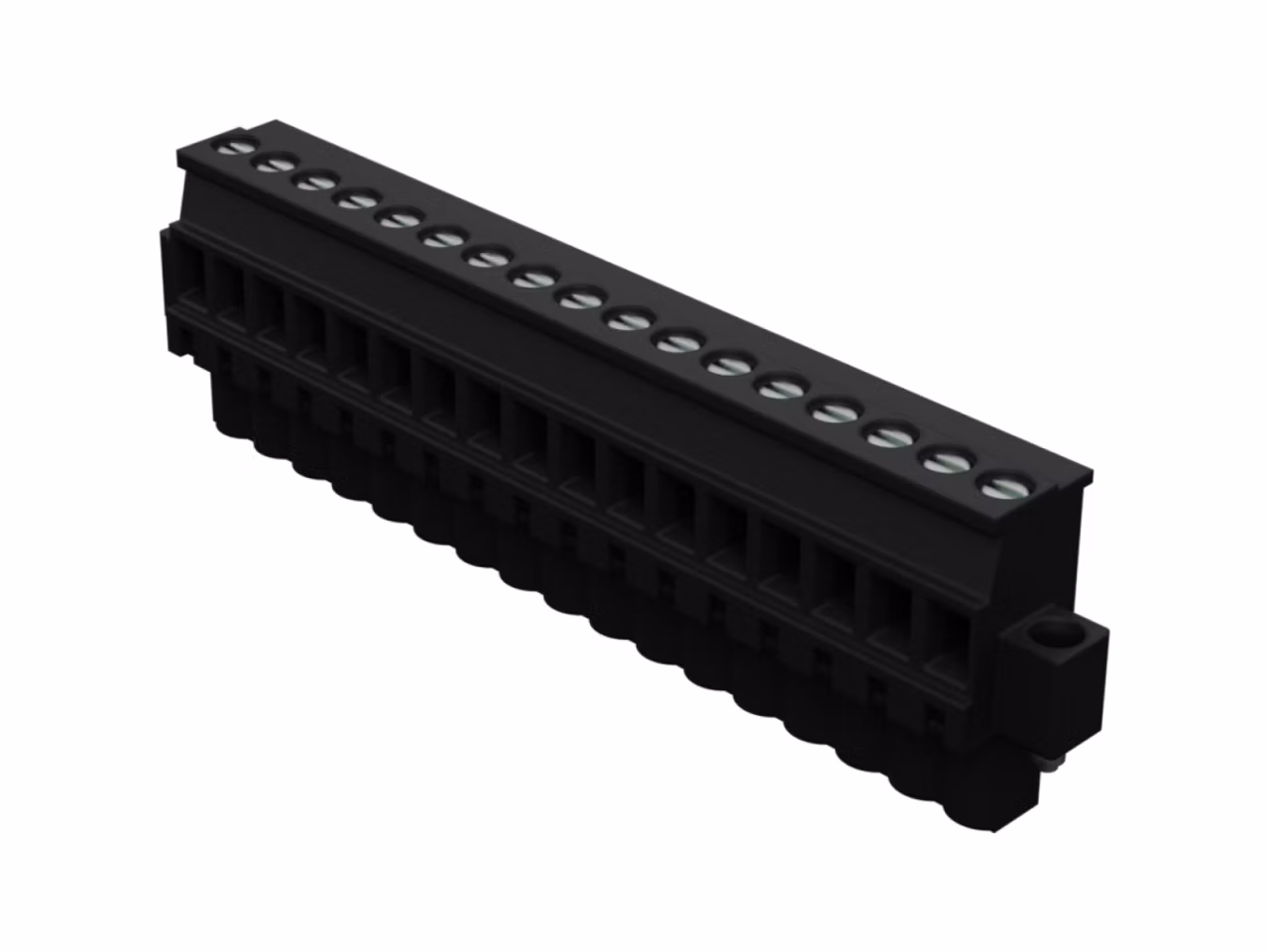 5.00mm Pitch Eurostyle Vertical Plug, with Retention Screws and Standard Imprinting, Rear Wire Entry, Gold (Au) Plated, Black, 17 Circuits for sale