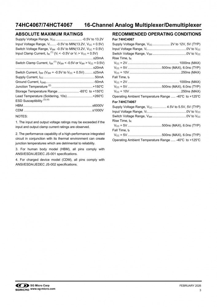 74HCT4067 datasheet page 3