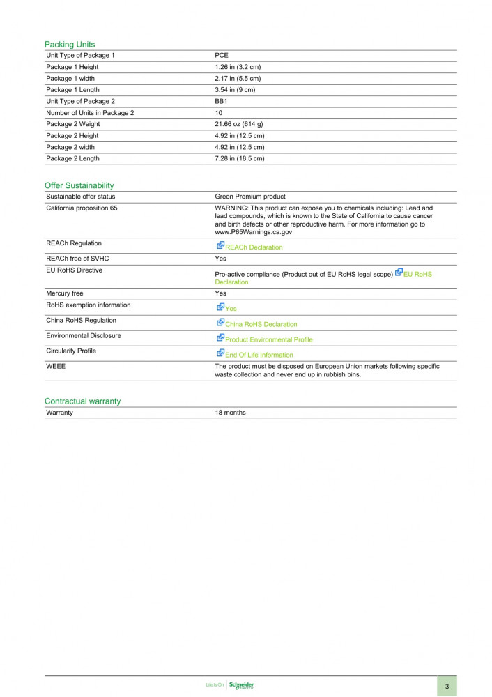 XB5AL734155 technical document page 3
