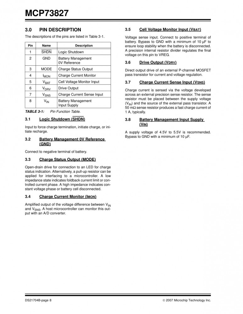 MCP73827 datasheet page 8