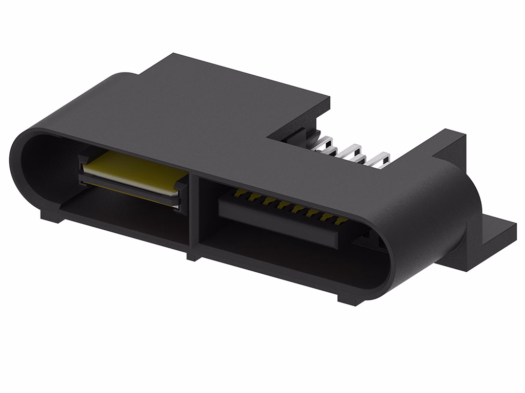 EXTreme LPHPower Plug, Right-Angle, 2 Power Contacts, 20 Signal Contacts, Select Gold (Au) Plating, for 3.18mm Thick PC Board, with Guide Pockets