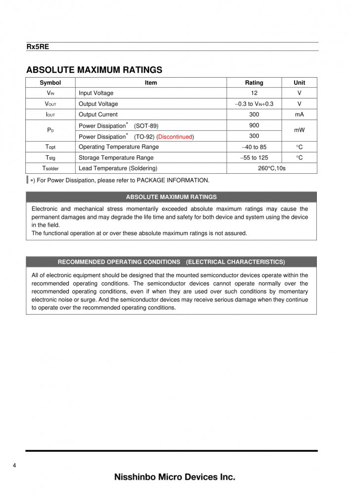 RH5RE datasheet page 4
