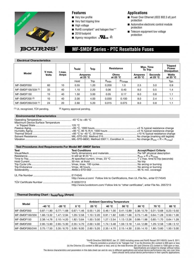 MF-SMDF series datasheet page 1