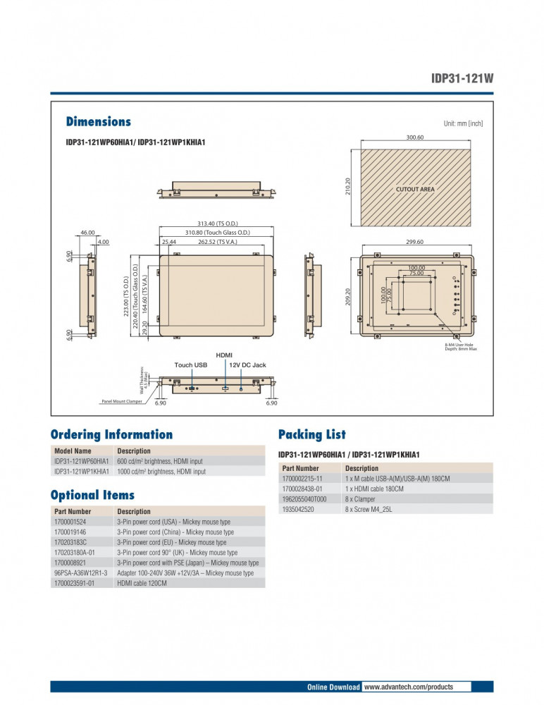 IDP31-121W product documentation page 2