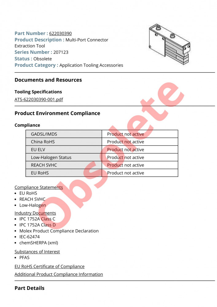 Tooling document preview, page 1