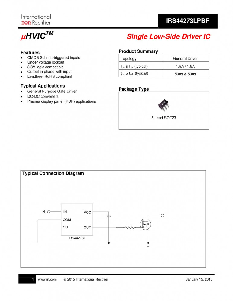 IRS44273L datasheet page 1