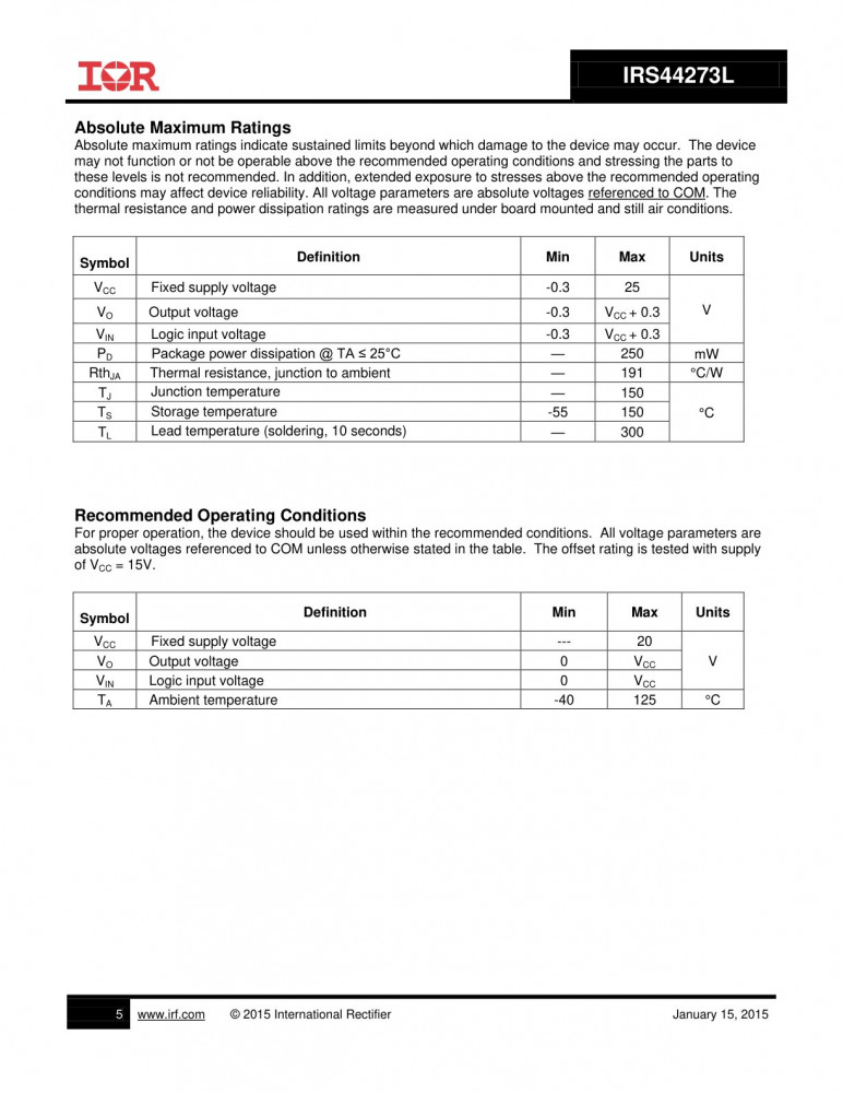 IRS44273L datasheet page 5