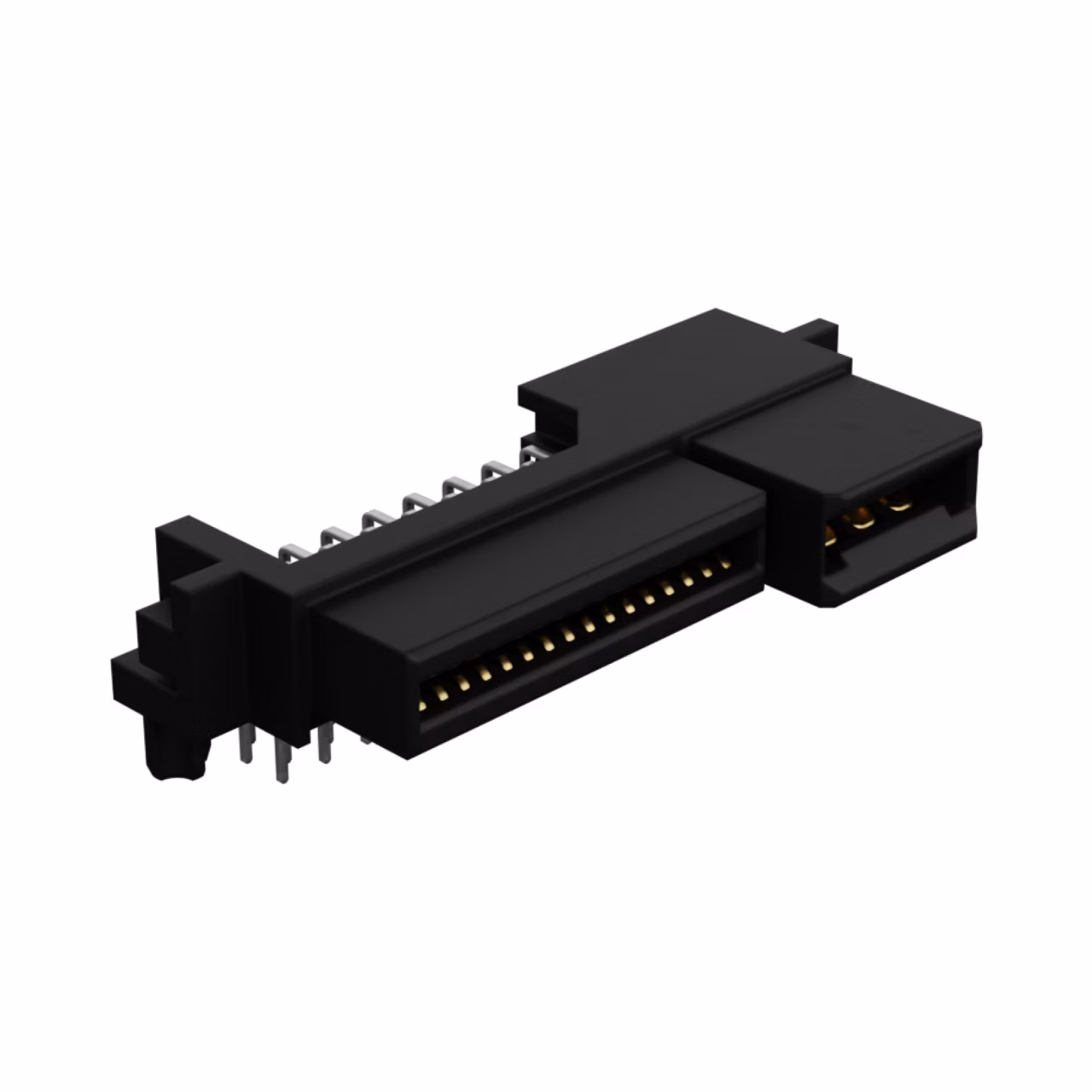 EXTreme LPHPower Receptacle Header, Right-Angle, 2 Power Contacts, 32 Signal Contacts, Select Gold (Au) Plating, for 3.18mm Thick PC Board, with Press-fit Plastic Pegs for sale