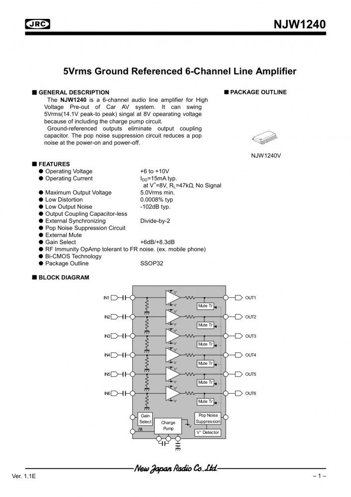 NJW1240 technical document page 1