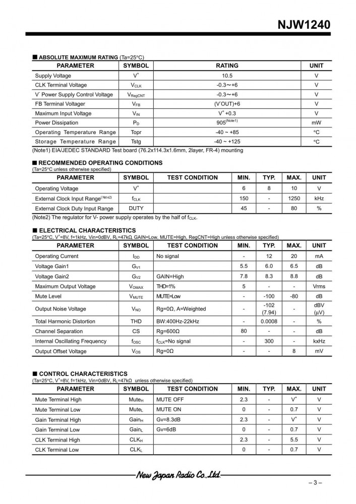 NJW1240 technical document page 3
