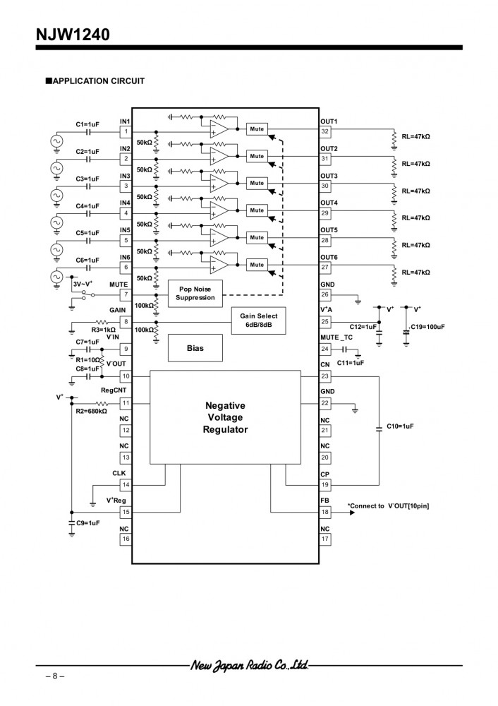 NJW1240 technical document page 8