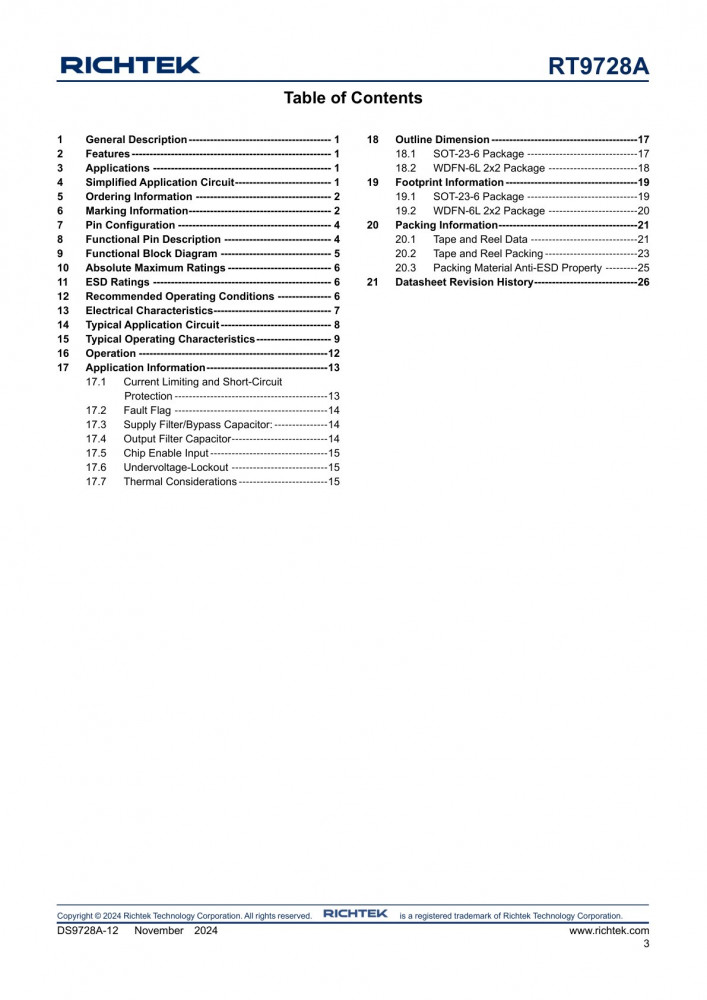 RT9728A datasheet page 3