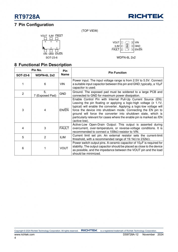 RT9728A datasheet page 4