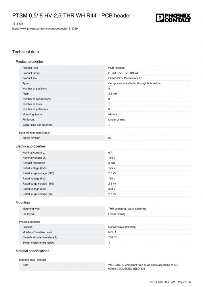 Phoenix Contact 1815329 technical document page 2