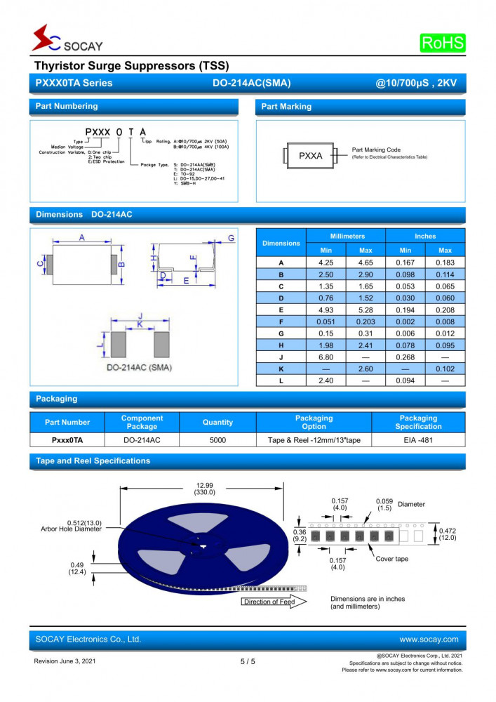 SOCAY P3500TA datasheet page 5