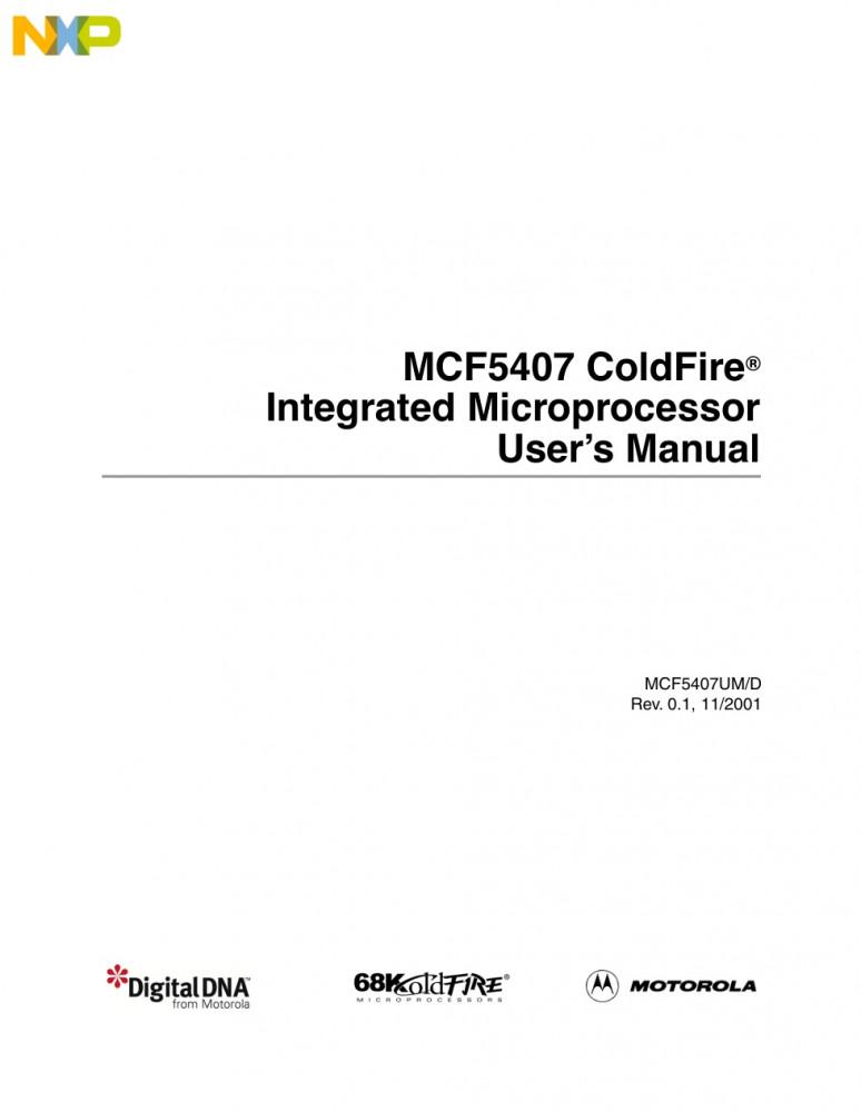 MCF5407 documentation page 1