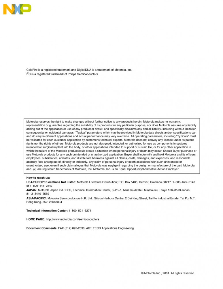 MCF5407 documentation page 2