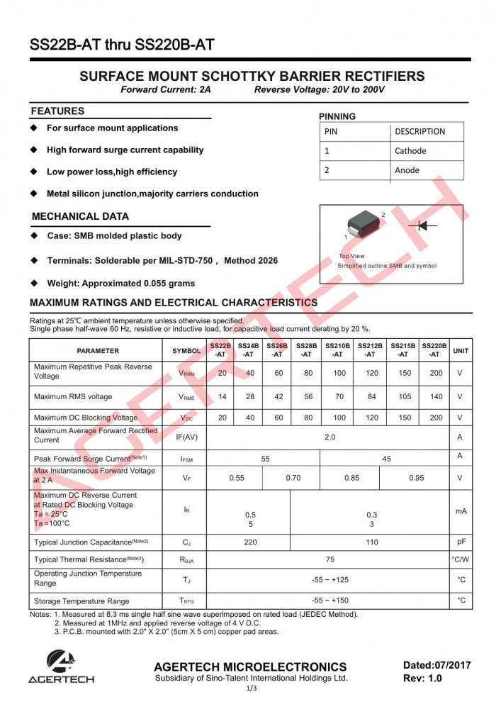 SS26B-AT datasheet page 1