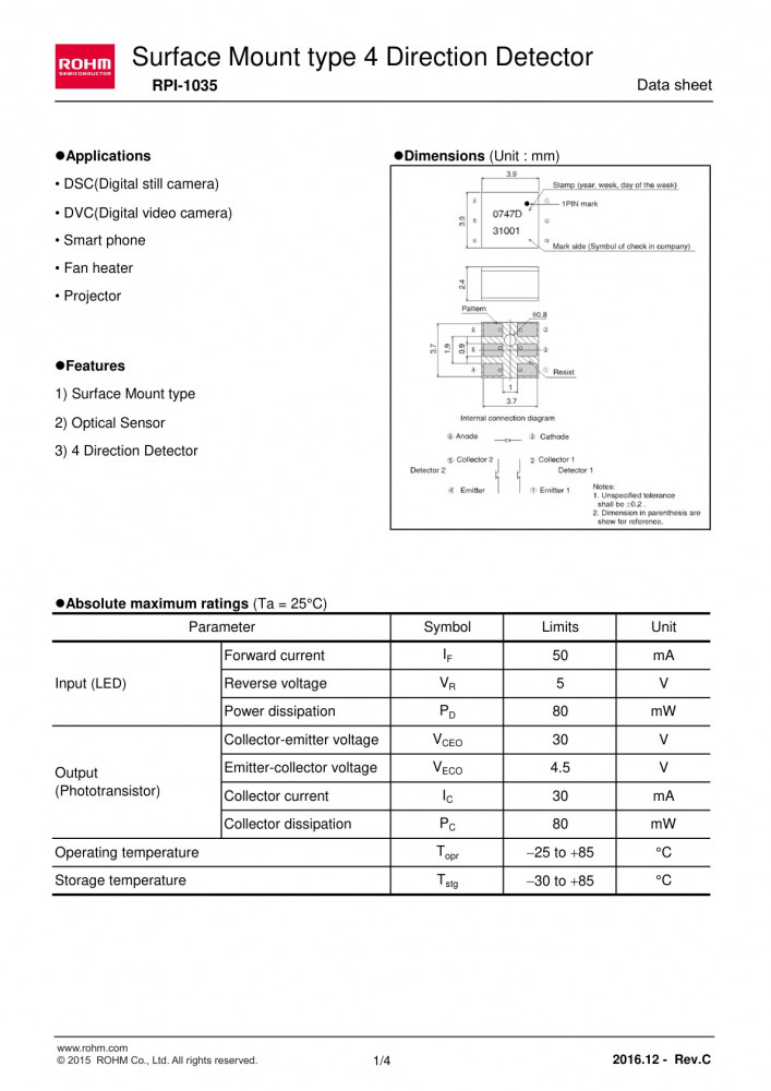 ROHM RPI-1035 technical document page 1