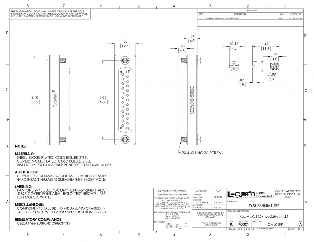 DML019P technical document preview