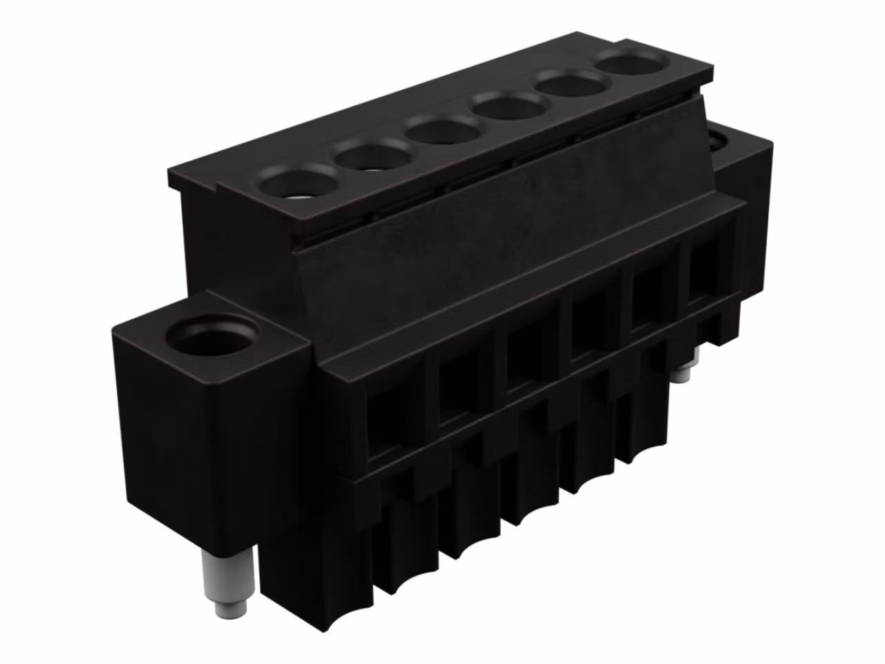 3.81mm Pitch Eurostyle Vertical Plug, with Retention Screws and Reverse Imprinting, Rear Wire Entry, Black, 6 Circuits for sale