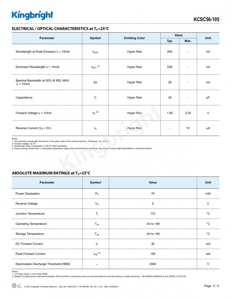 KCSC56-105 datasheet page 2