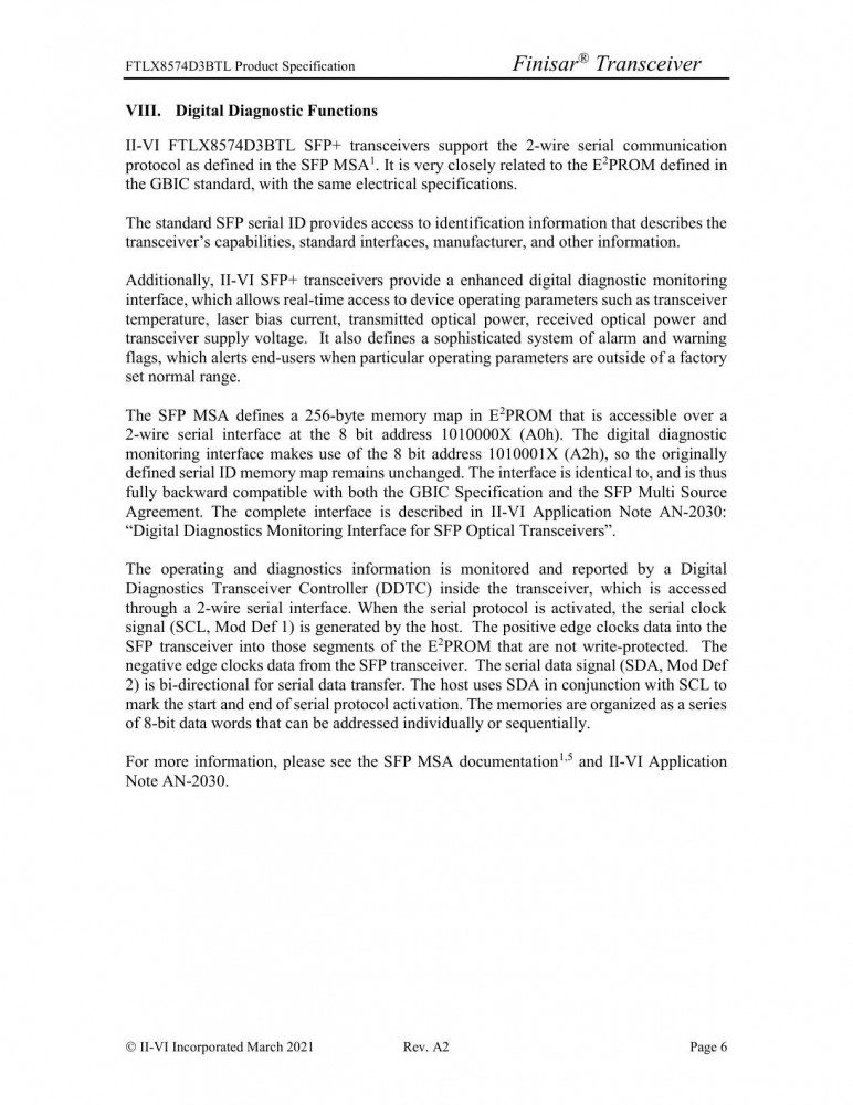 FTLX8574D3BTL datasheet page 6