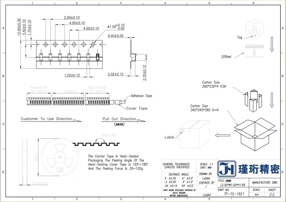 JINHENG TP-T0-1821 technical document page 2