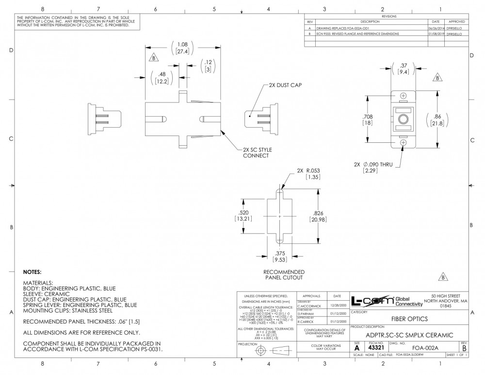 L-com FOA-002A technical document preview