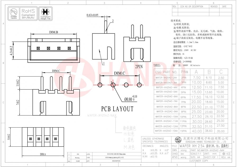 WAFER-XH254Z-2AL technical document preview
