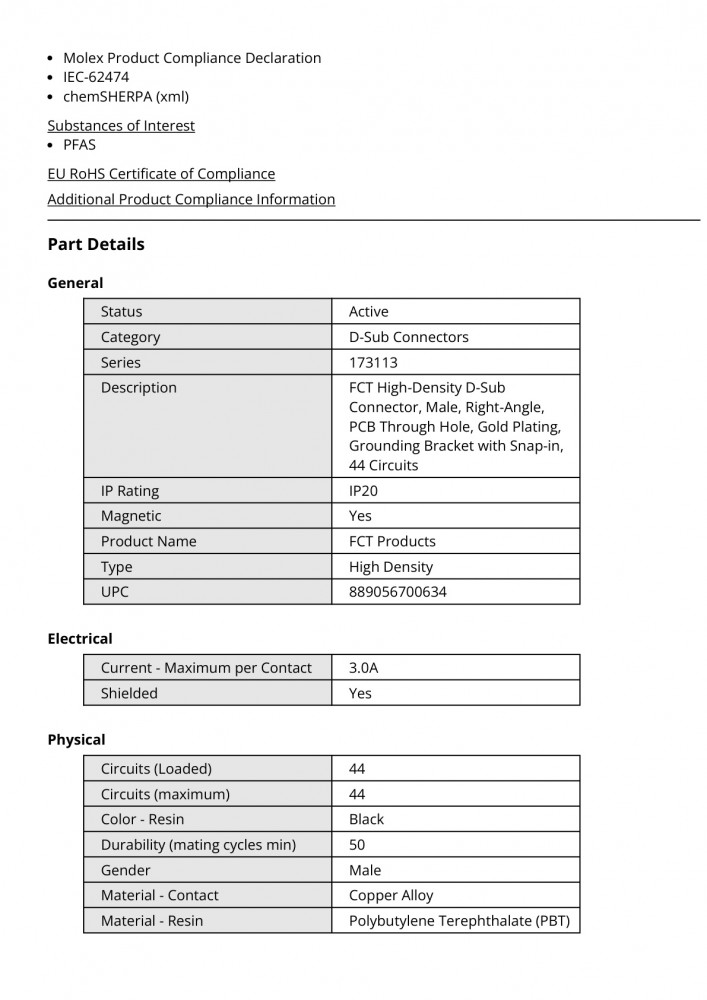 MOLEX 1731130107 technical drawing page 2