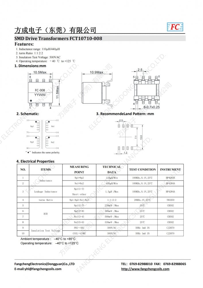 FCT10710-008 official datasheet preview