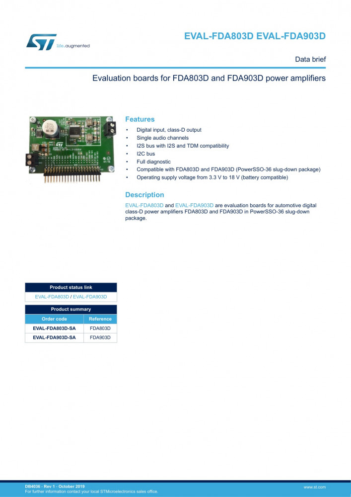 EVAL-FDA803D-SA document page 1