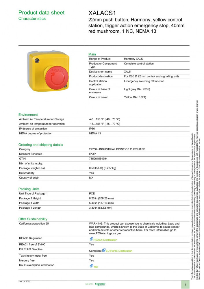 XALACS1 technical document page 1