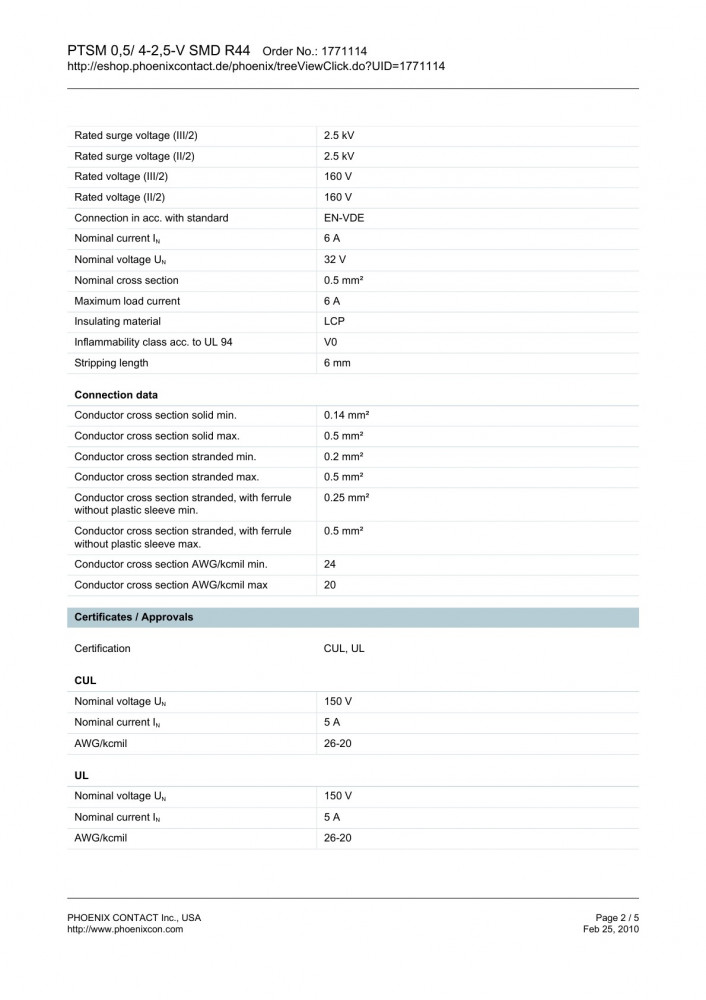 Phoenix Contact 1771114 technical document page 2