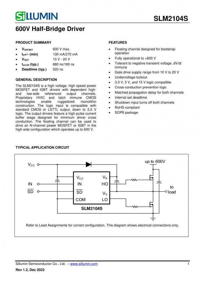 SLM2104S datasheet page 1