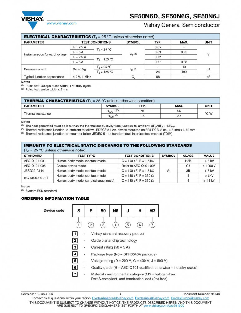 SE50N6 technical document page 2