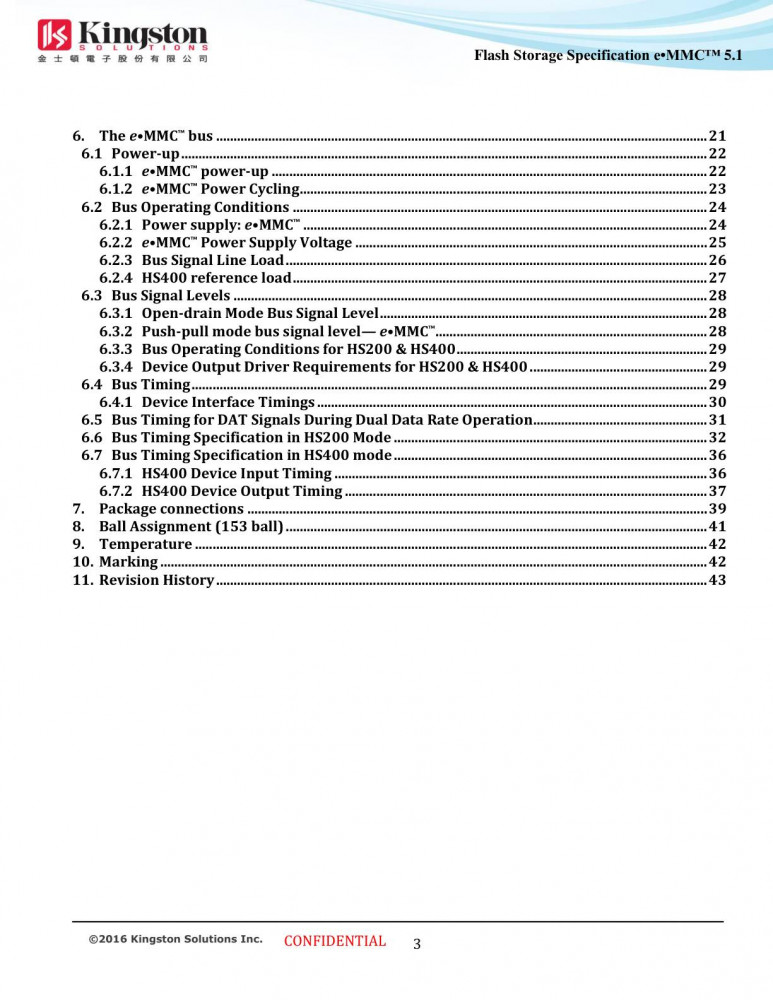 Kingston EMMC04G-M627 datasheet page 3